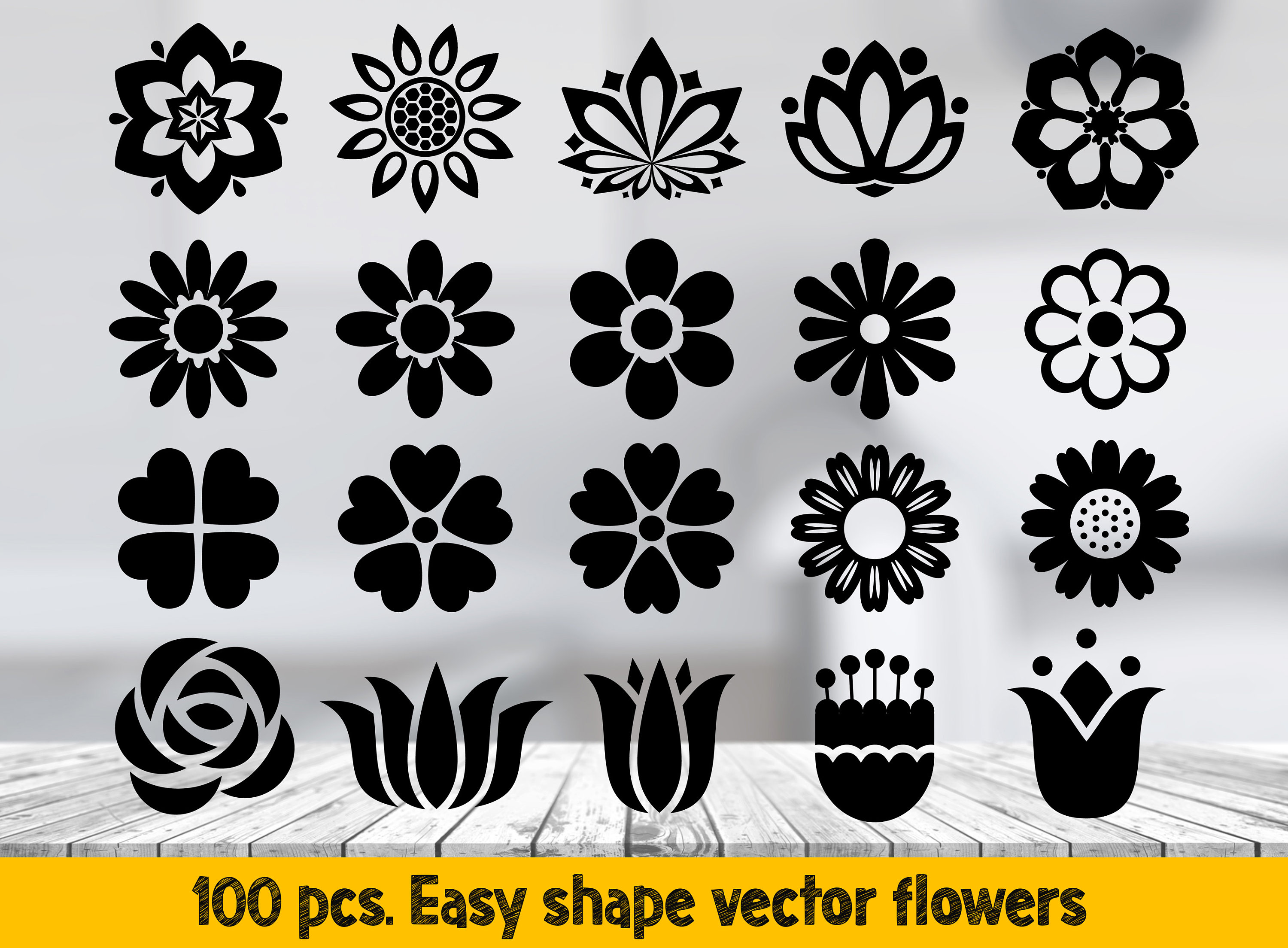 Simple Flower Svg Bundle Daisy Svg Cut File Boho Flowers Svg - Etsy