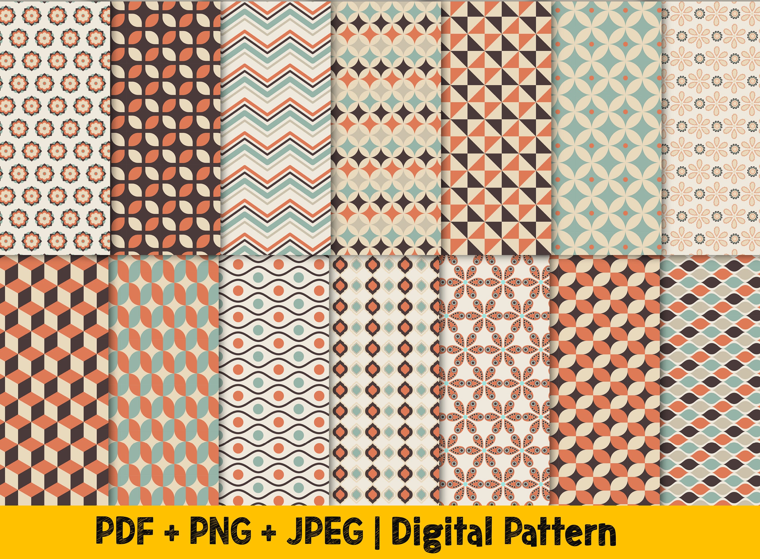 Digital Paper Pattern Svg Files Seamless Patterns Png - Etsy