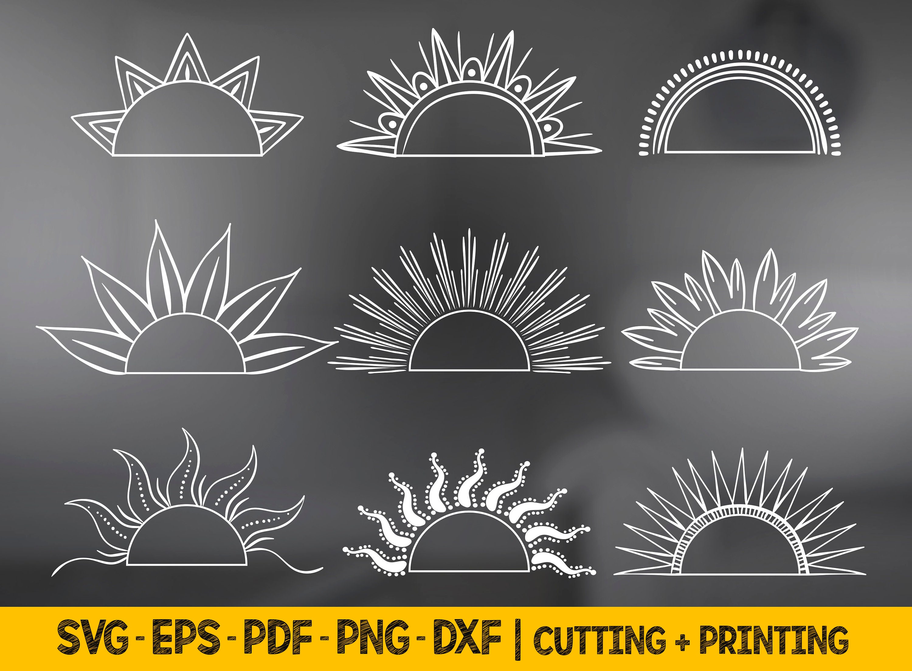 Sunset Svg Files for Cricut, Rising Sun Svg Cut File, Laser Cut Files ...