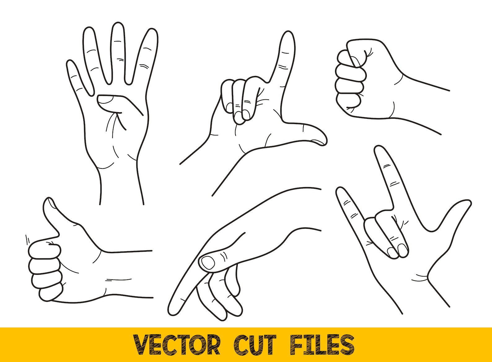 Hands Svg Files for Cricut, Hand Svg Cricut Bundle, Hand Signs Svg for ...