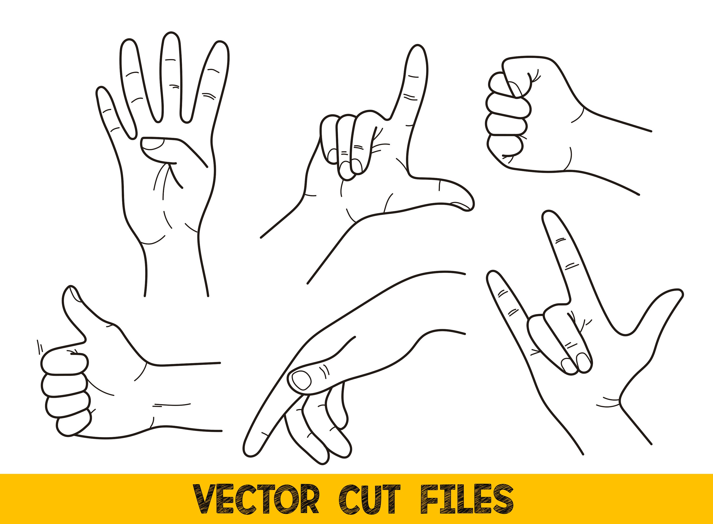 Hands Svg Files for Cricut, Hand Svg Cricut Bundle, Hand Signs Svg for ...
