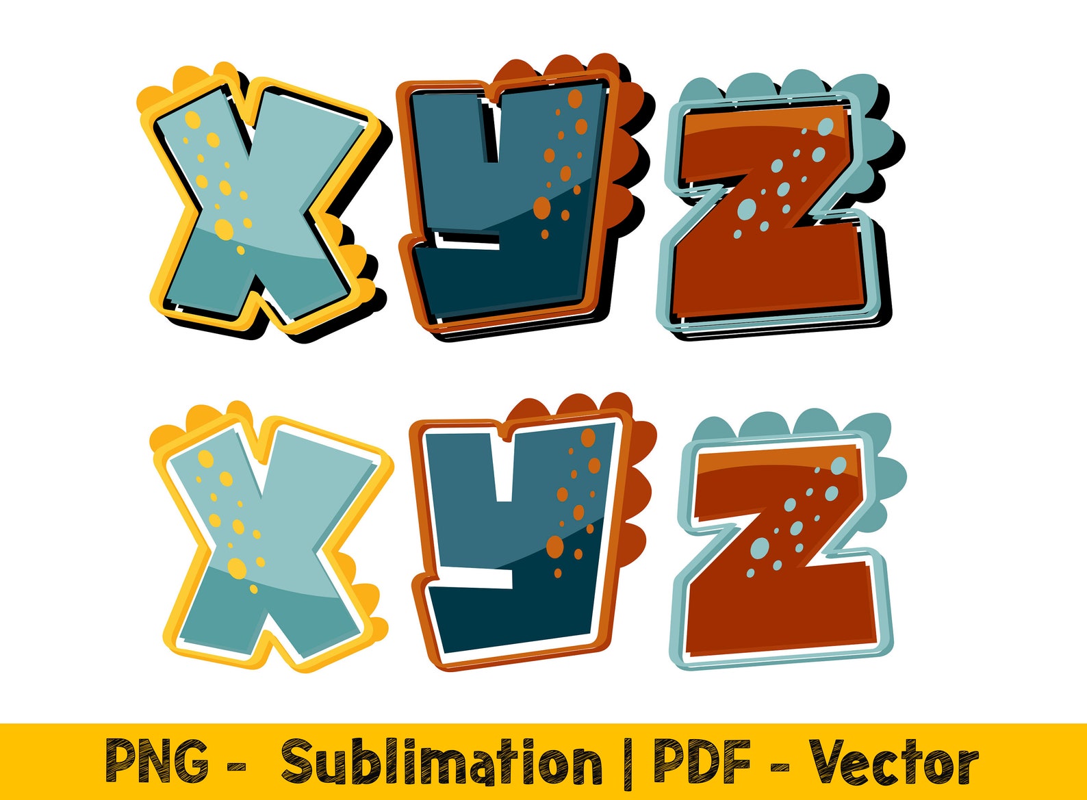 Doodle Letters Png for Sublimation Digital Alphabet Png - Etsy