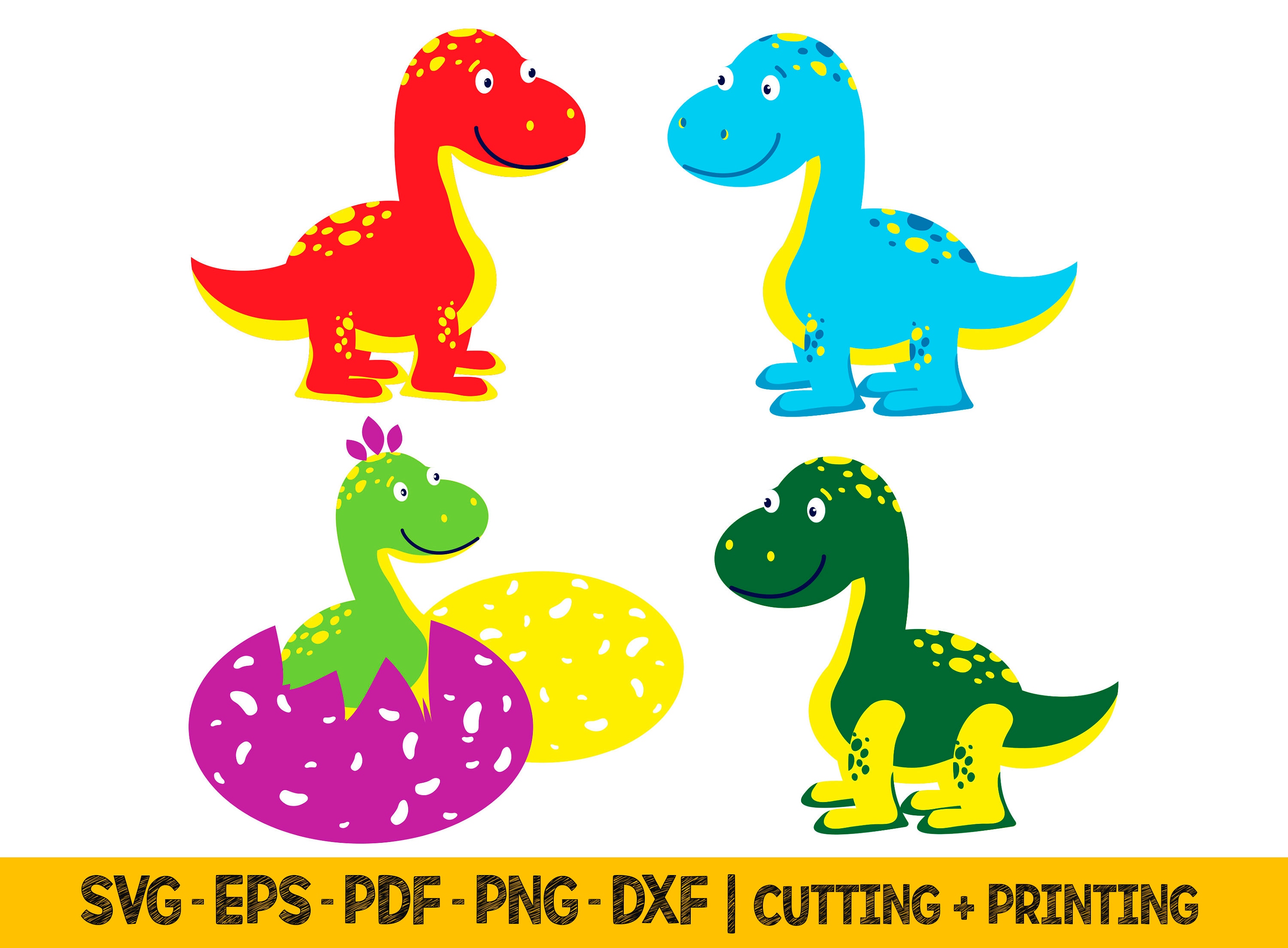 Cute Dinosaur Clipart Layered Svg Designs Cute Dino Svg Files - Etsy