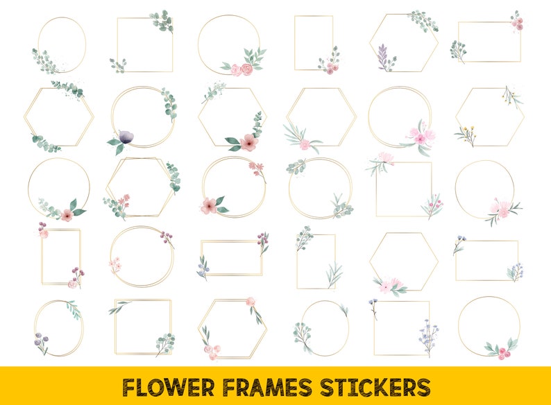 Floral Goodnotes Planner Stickers Digital Download, Digital Watercolor ...