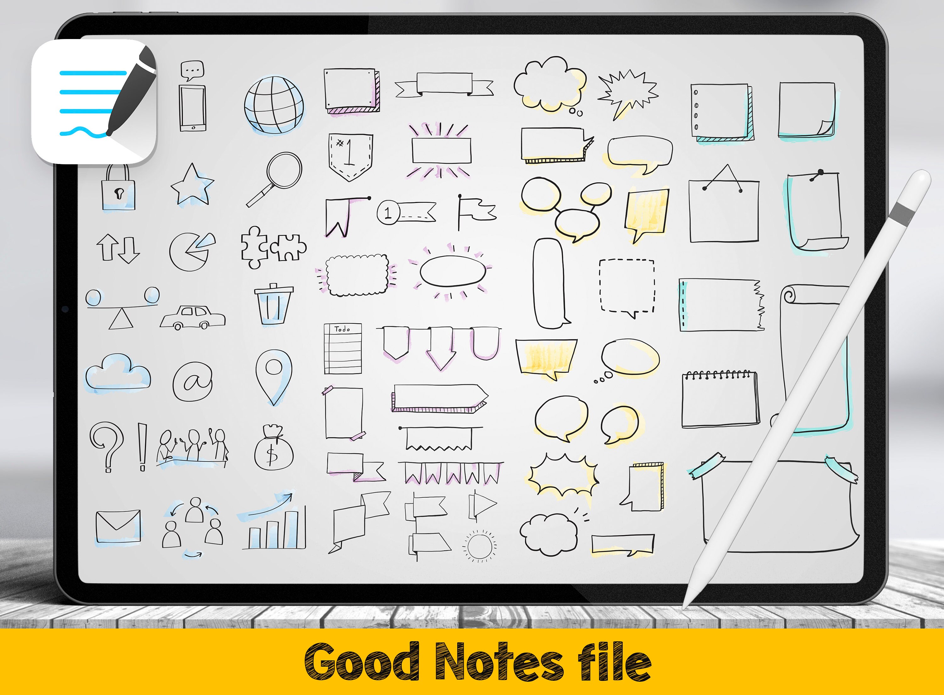 Digital Planner Goodnotes Stickers, Digital Journal Stickers, Hand ...