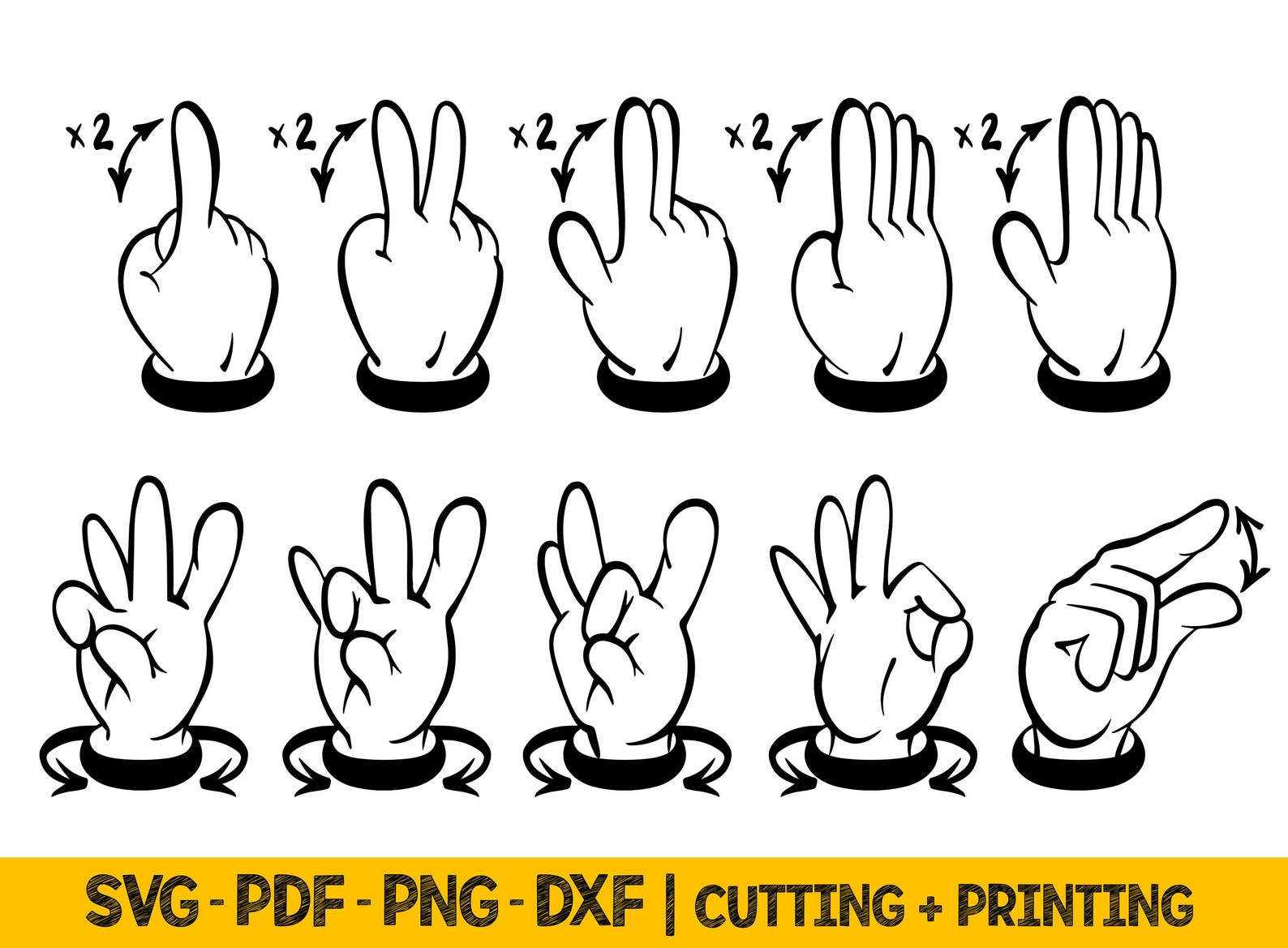 Asl Numbers Svg for Cricut, Sign Language Svg Files for Cricut, Vector ...