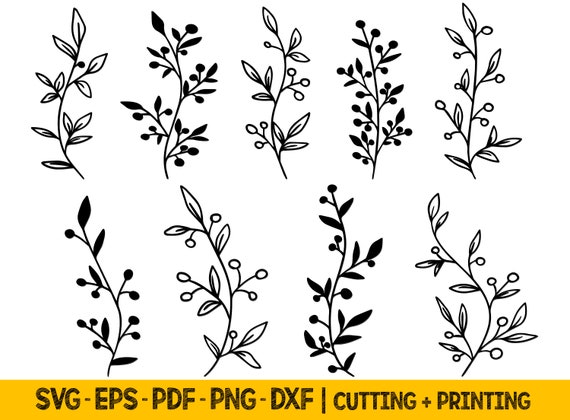Branch Leaves Svg Cut File Plant Svg Bundle Botanical Svg | Etsy
