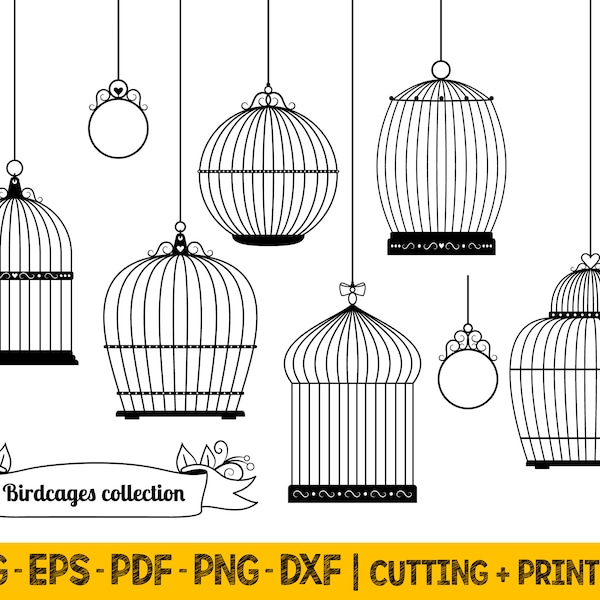 Bird Cage Clipart - Etsy
