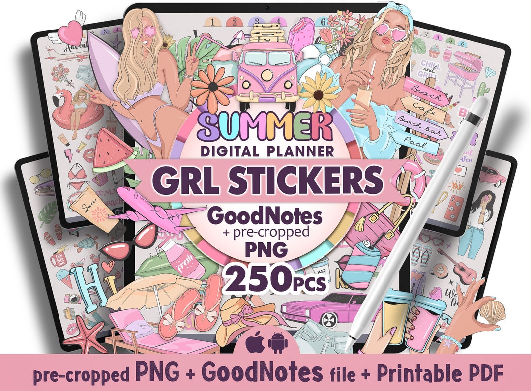 Planner Stickers Digital, Goodnotes Stickers, Summer Digital Stickers ...
