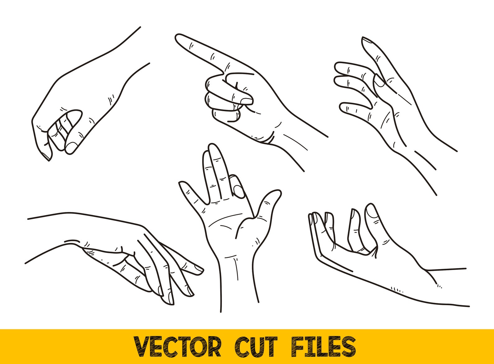 Hands Svg Files for Cricut, Hand Svg Cricut Bundle, Hand Signs Svg for ...
