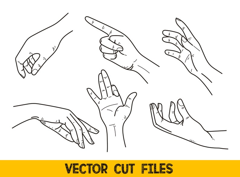 Hands Svg Files for Cricut, Hand Svg Cricut Bundle, Hand Signs Svg for ...