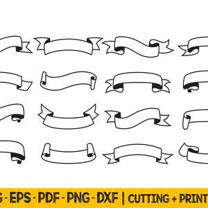 Banner SVG Cut Files: Ribbon Template Bundle (digital Download) - Etsy