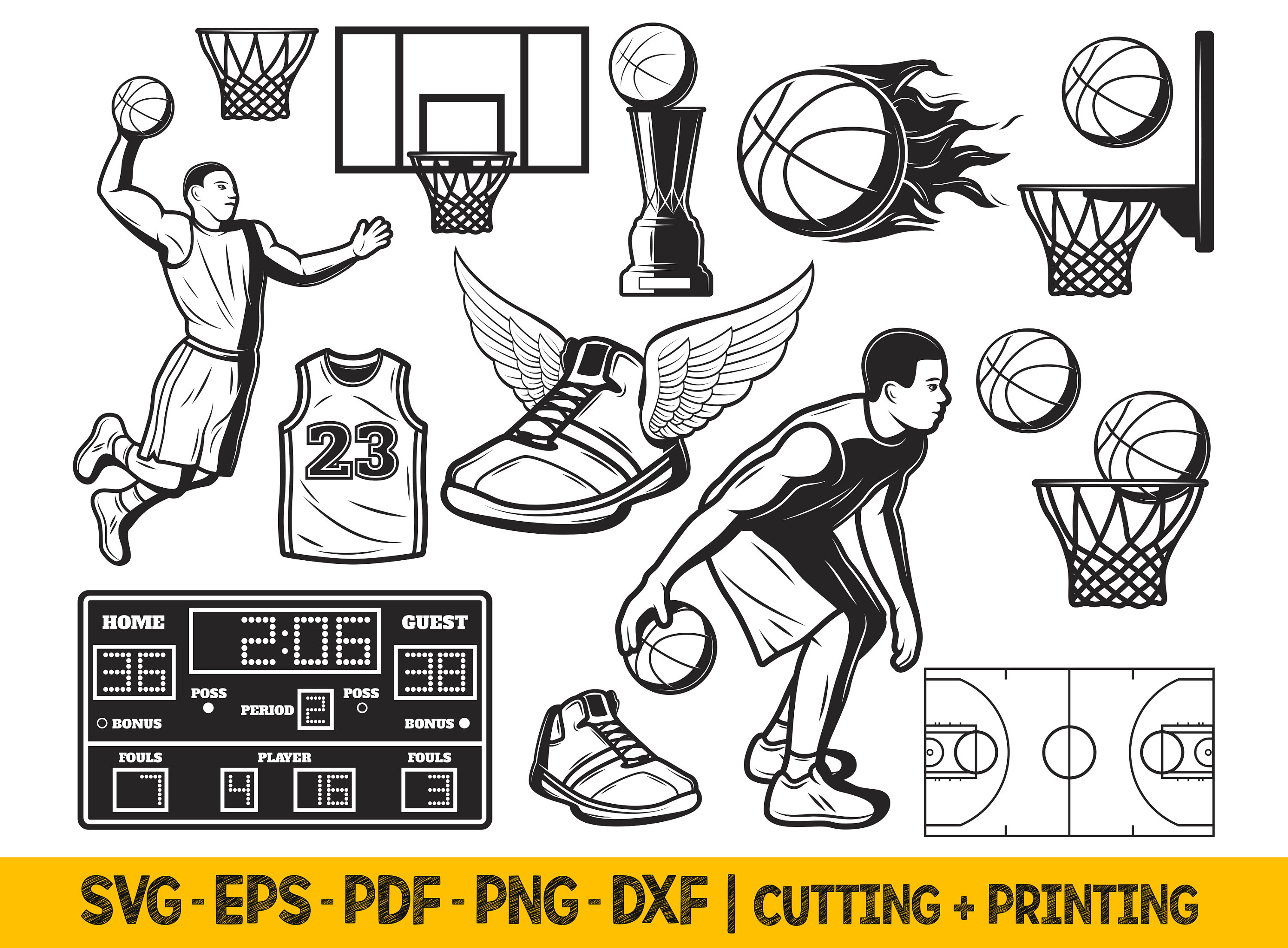 Basketball Clipart Svg, Basketball Svg Files for Cricut, Basketball ...