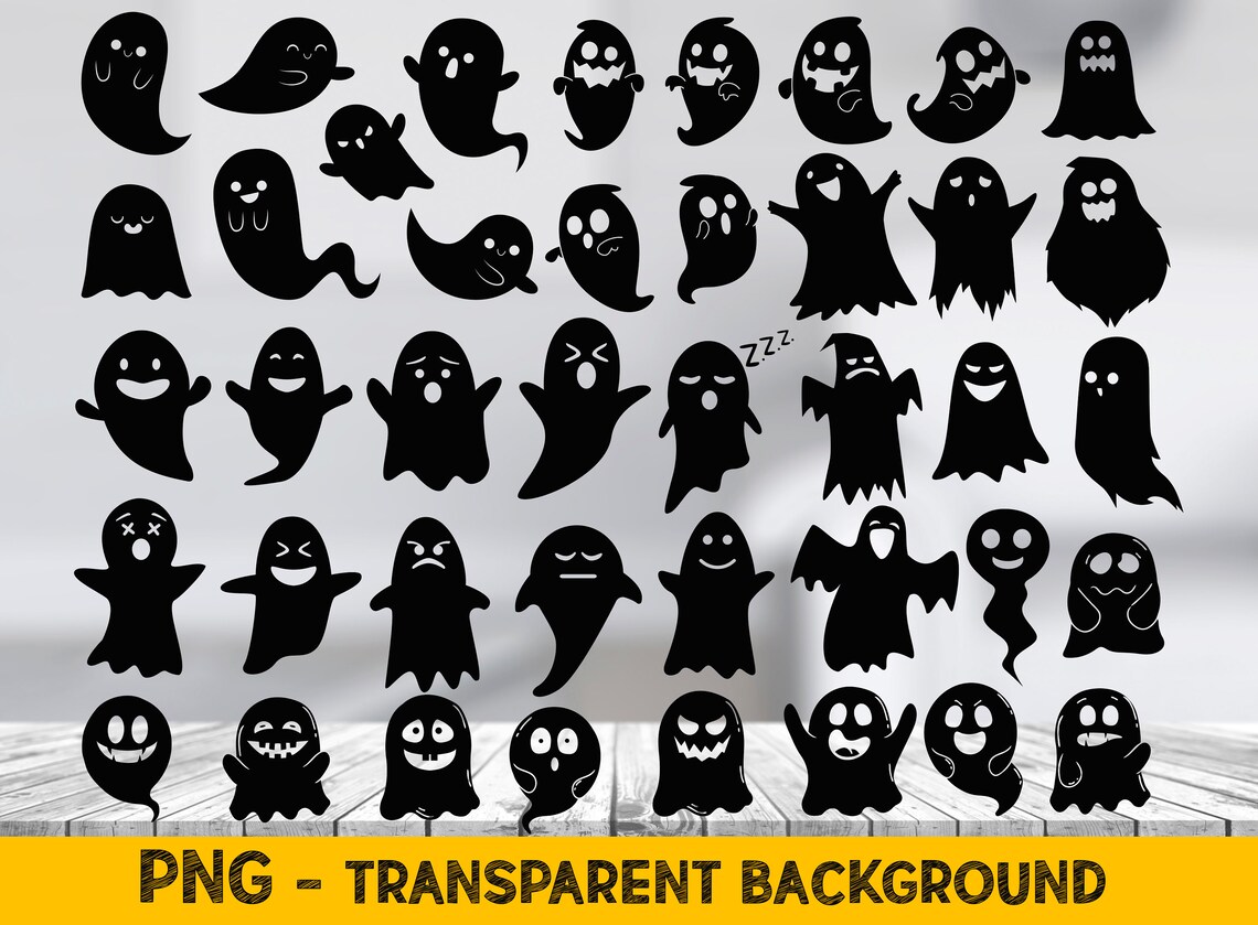 Cute Ghost Svg Bundle Ghost Clipart Svg Files Funny - Etsy