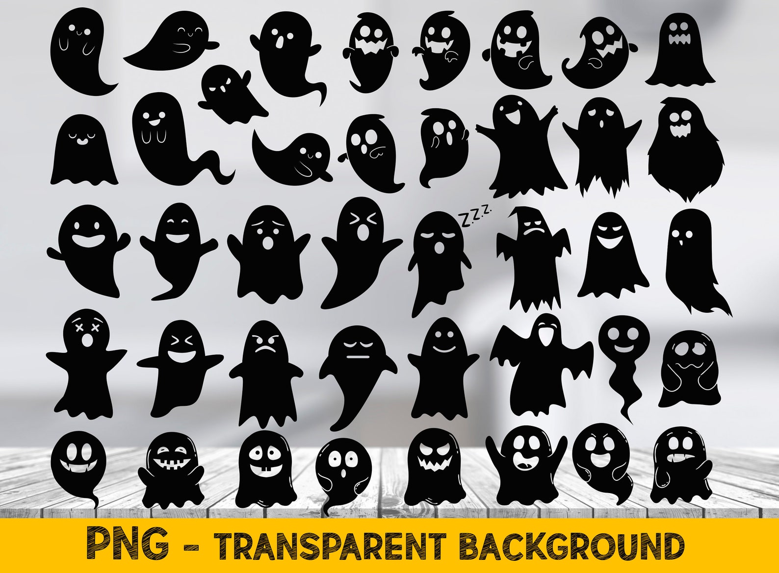 Cute Ghost Svg Bundle, Ghost Clipart Svg Files, Funny Halloween Svg for ...