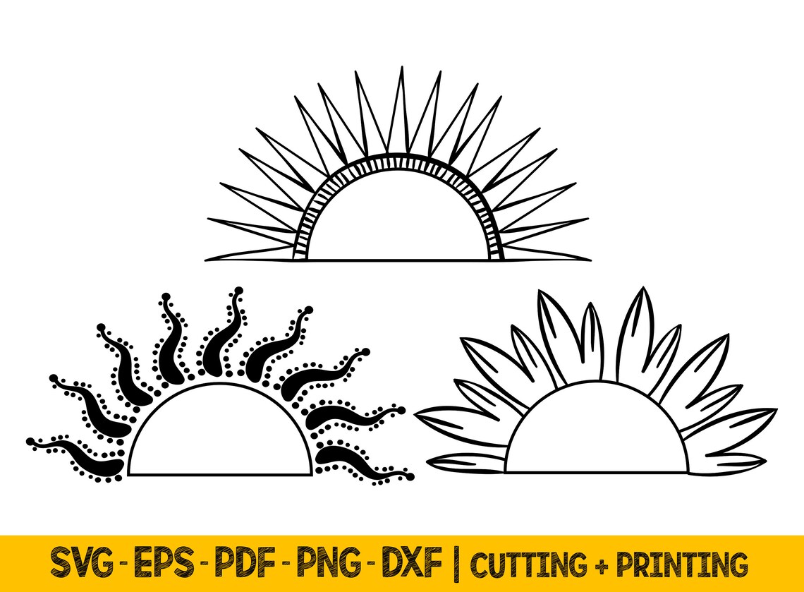 Sunset Svg Files for Cricut, Rising Sun Svg Cut File, Laser Cut Files ...