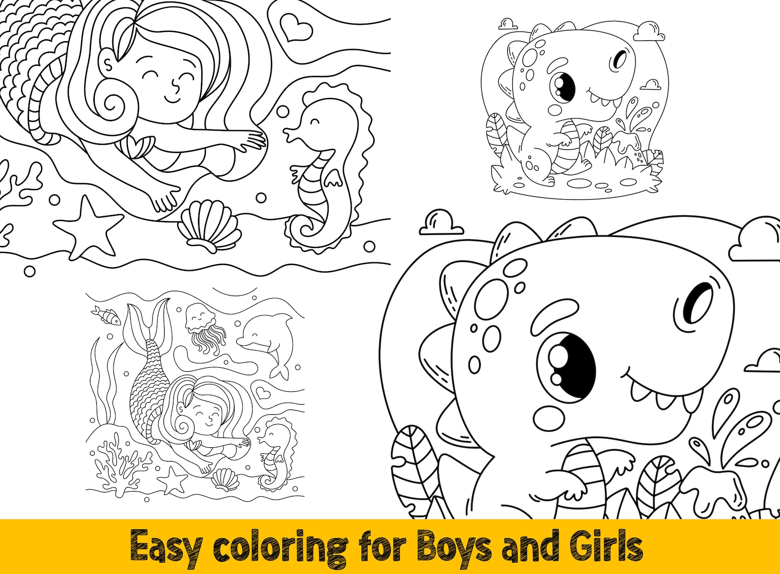Coloring Pages for Kids Printable, Digital Coloring Book Pdf, Coloring ...