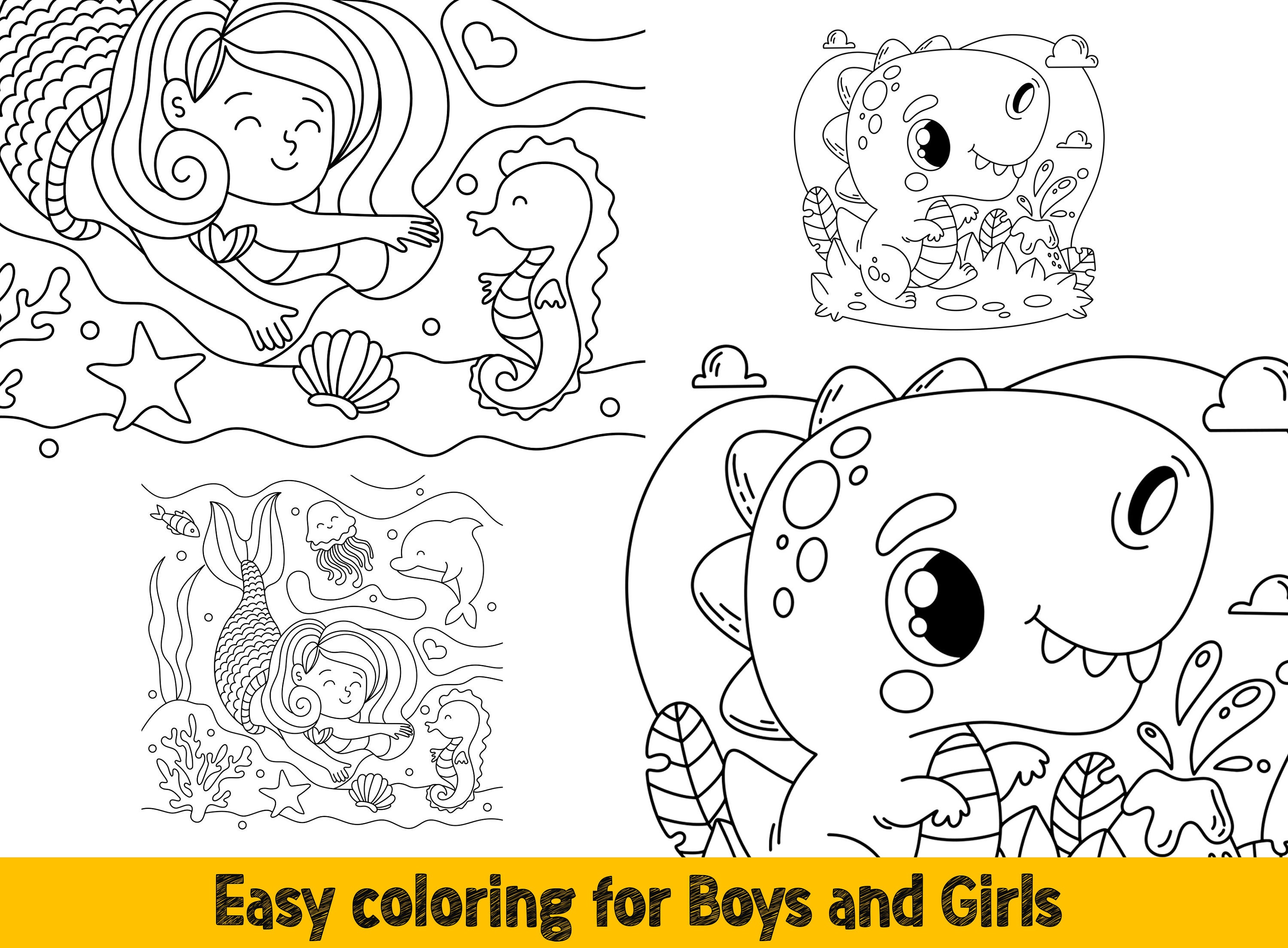 Coloring Pages for Kids Printable, Digital Coloring Book Pdf, Coloring ...