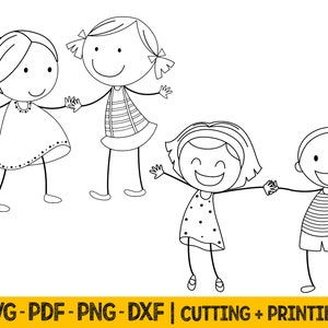 Family Svg Files for Cricut, Kids Svg Designs, Children Silhouette Svg ...