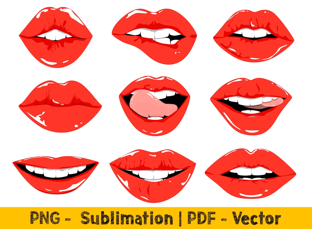 Red Lips Png Designs, Lips Clipart Png for Sublimation, Sublimation Png ...