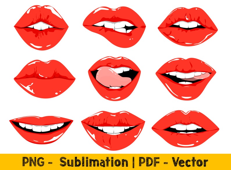 Red Lips Png Designs, Lips Clipart Png for Sublimation, Sublimation Png ...