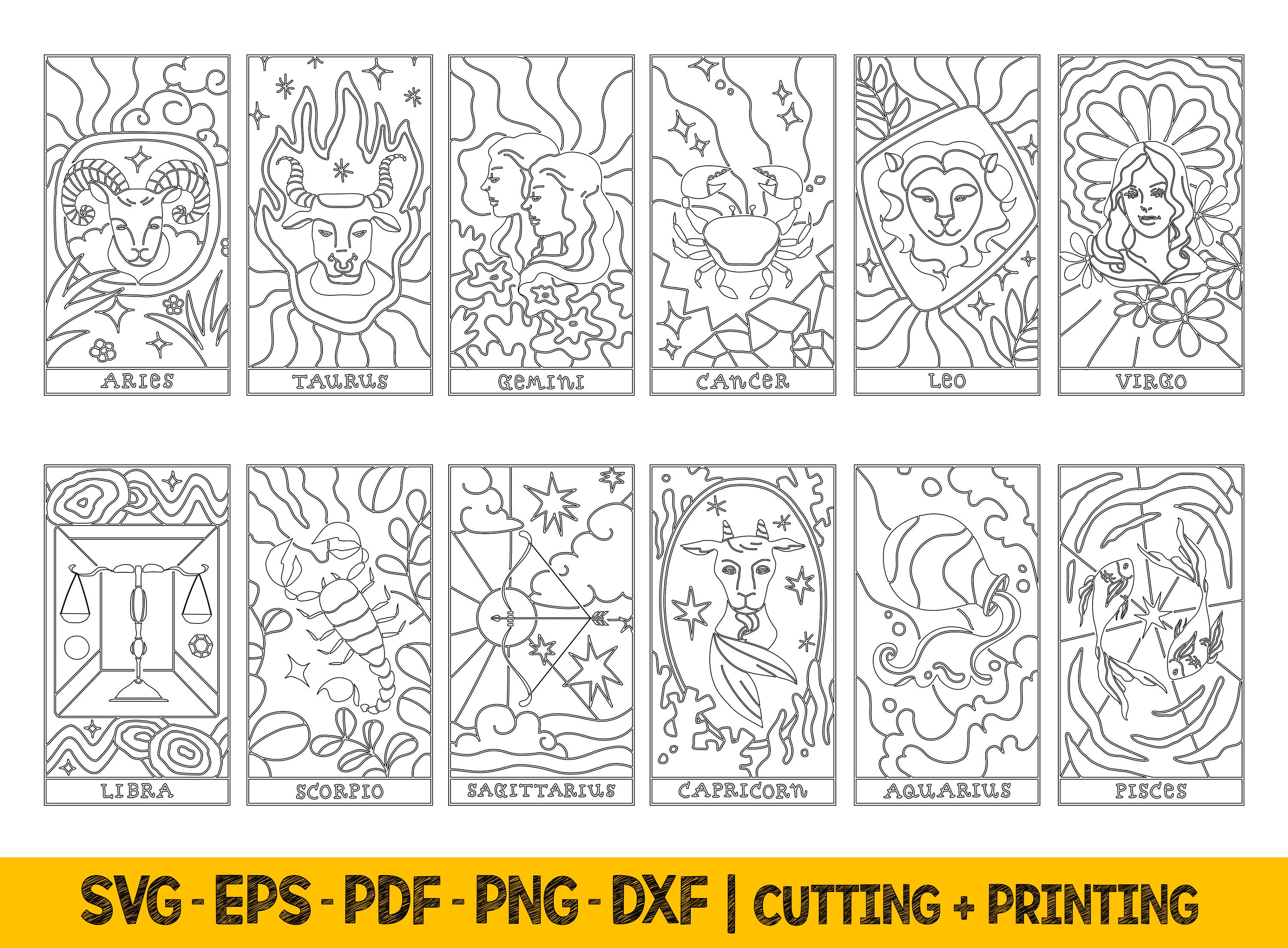 Zodiac Svg Files for Cricut Astrology Svg Cut File Zodiac - Etsy