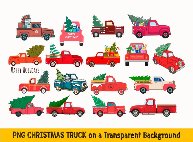 Merry Christmas Truck Png, Merry Christmas Png Sublimation, Png Red ...