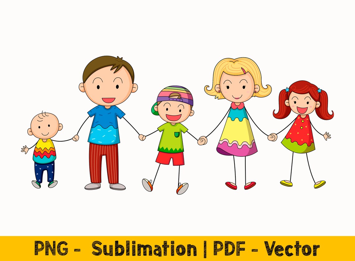Kids Clipart Png Bundle Template Pdf Family Png Files for - Etsy