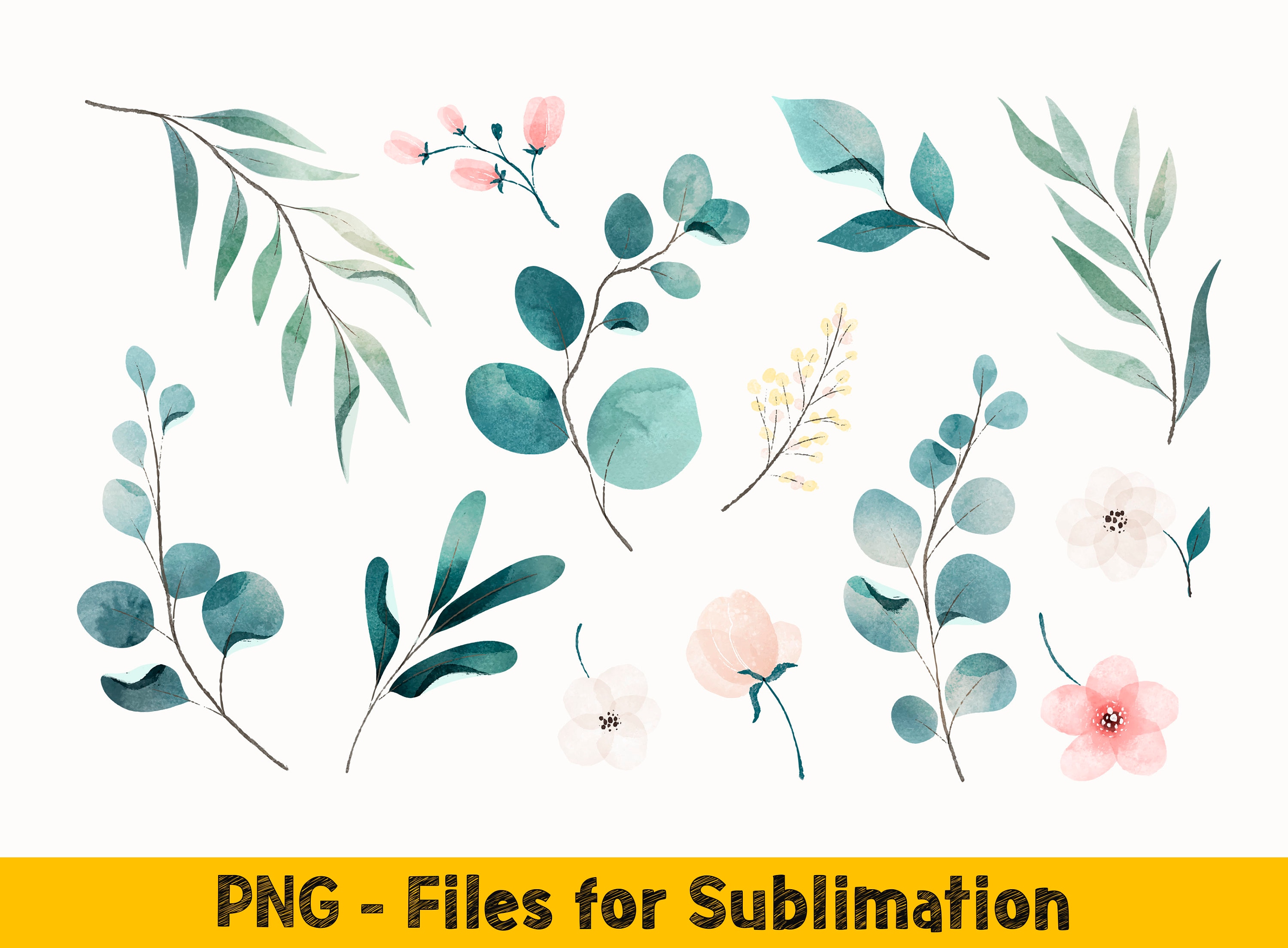 Watercolor Flowers Png Files for Sublimation Retro Png Floral - Etsy