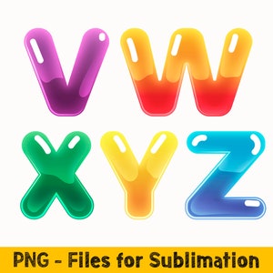 Colorful Alphabet Png Bundle, Doodle Letters Png Files, Colorful Font ...