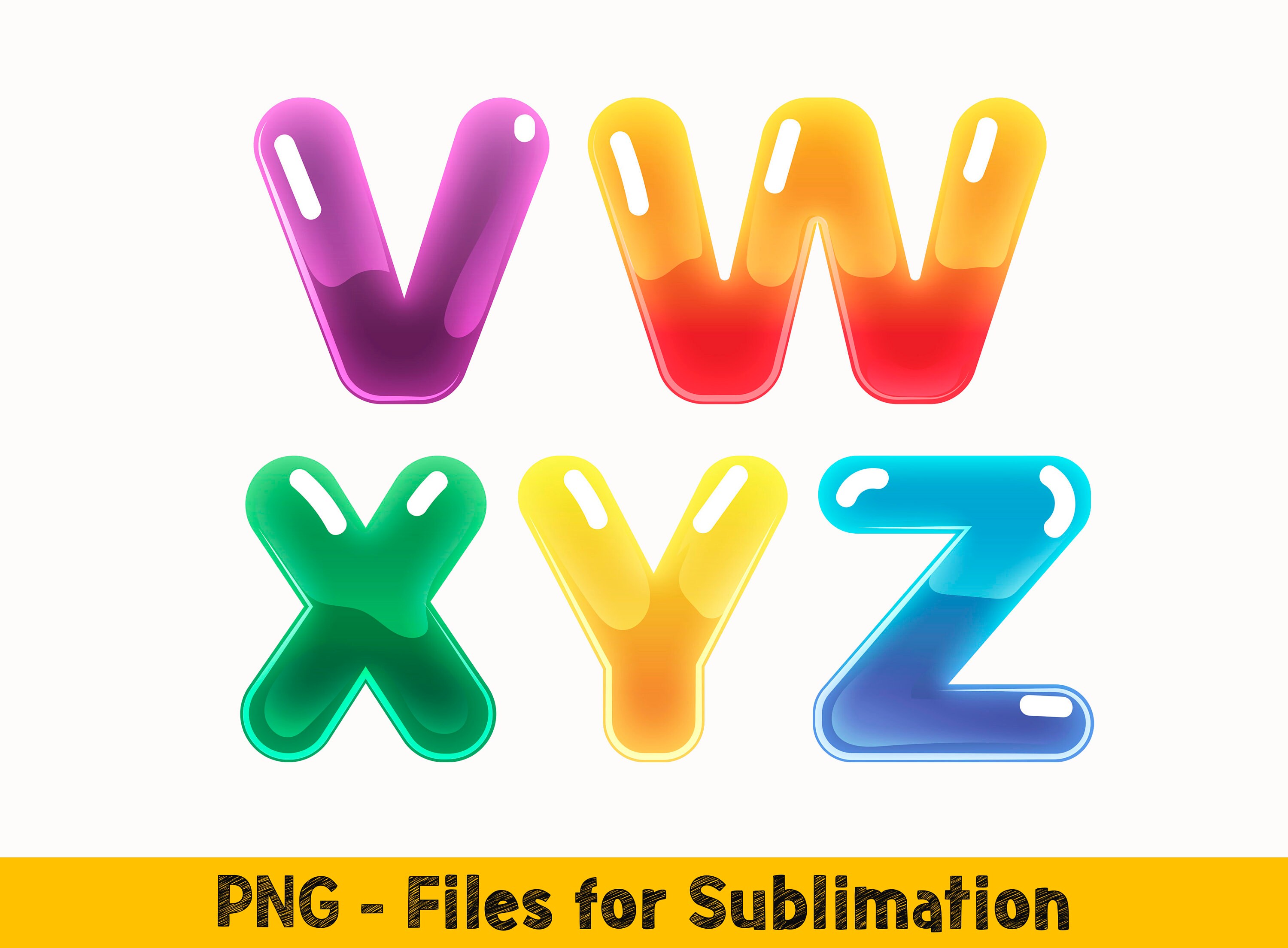 Colorful Alphabet Png Bundle, Doodle Letters Png Files, Colorful Font ...