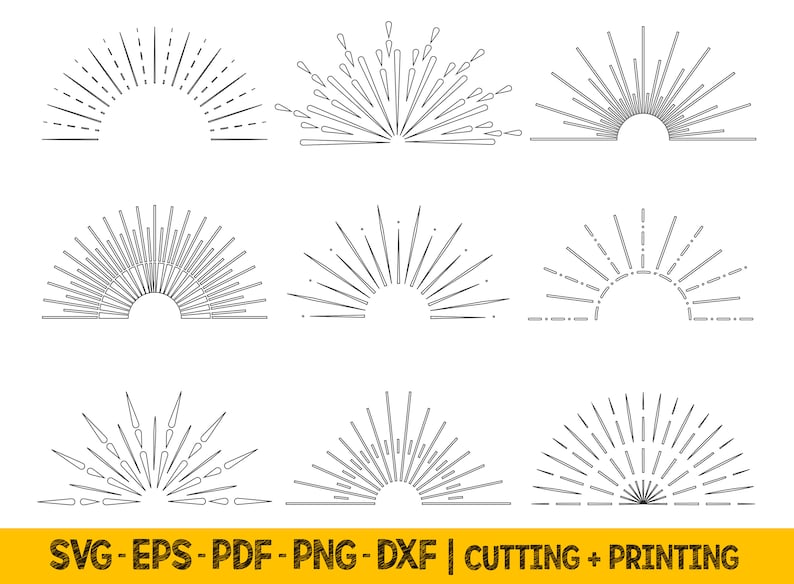 Sunshine Svg Cut Files, Sun Rays Svg Files for Cricut, Half Sun Svg Cut ...