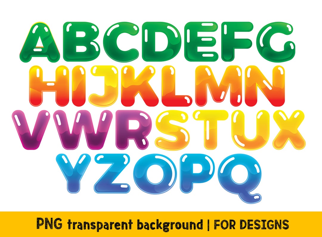 Doodle Alphabet Png Bundle, Doodle Letters Png Files, Colorful Font ...