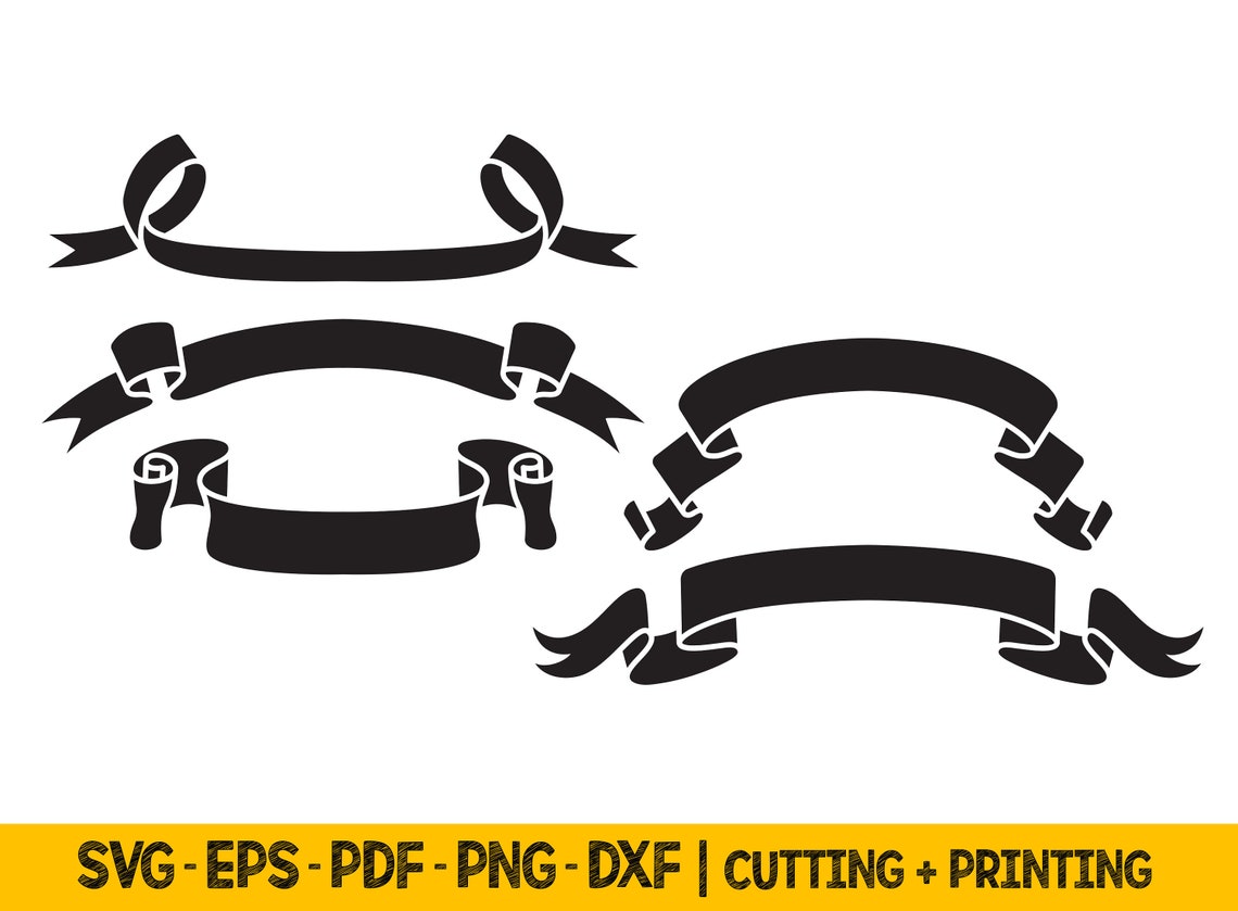 Banner SVG Cut Files: Ribbon Template Bundle (digital Download) - Etsy