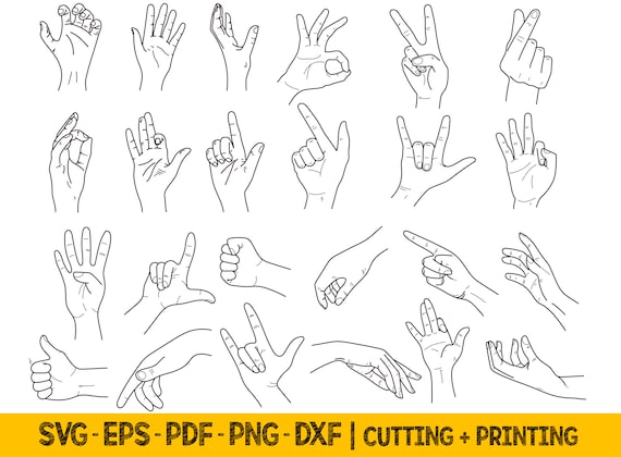 Hands Svg Files for Cricut Hand Svg Cricut Bundle Hand Signs - Etsy