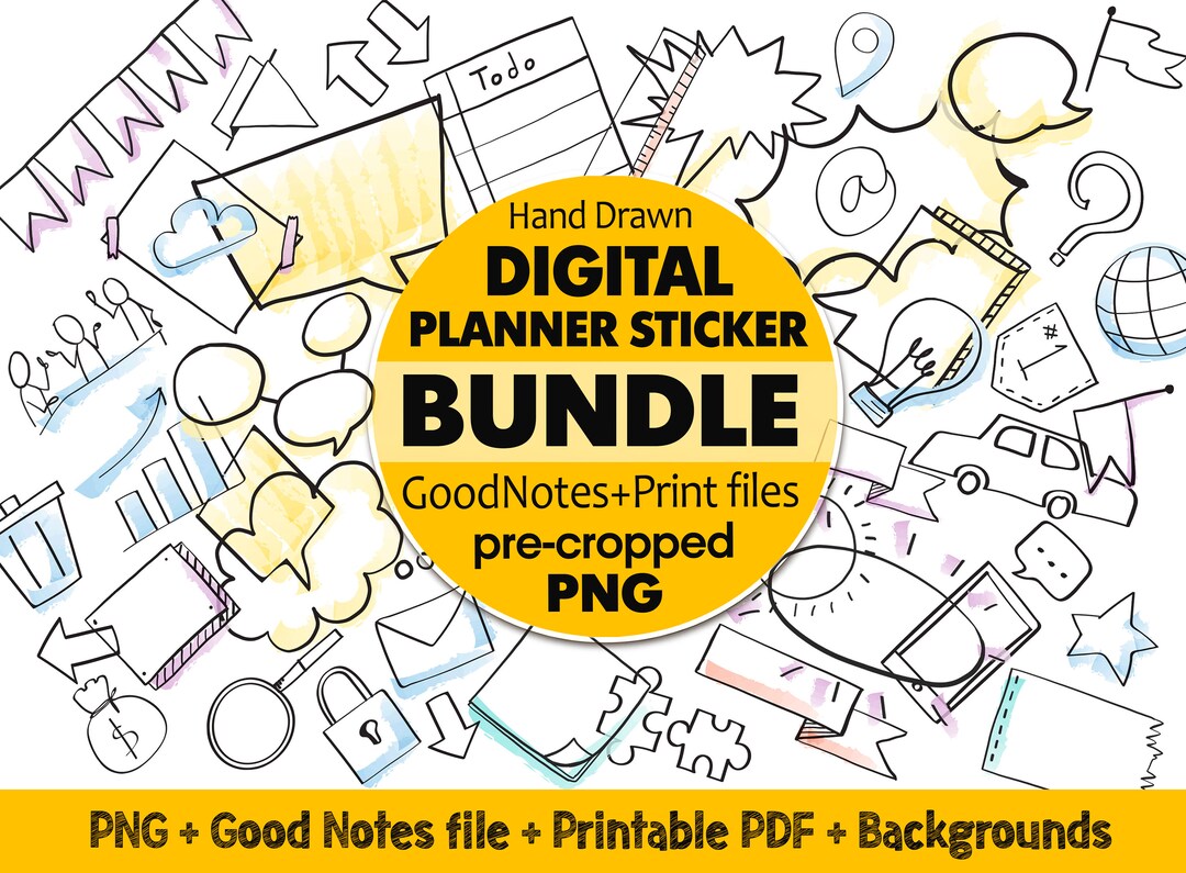Digital Planner Goodnotes Stickers, Digital Journal Stickers, Hand ...