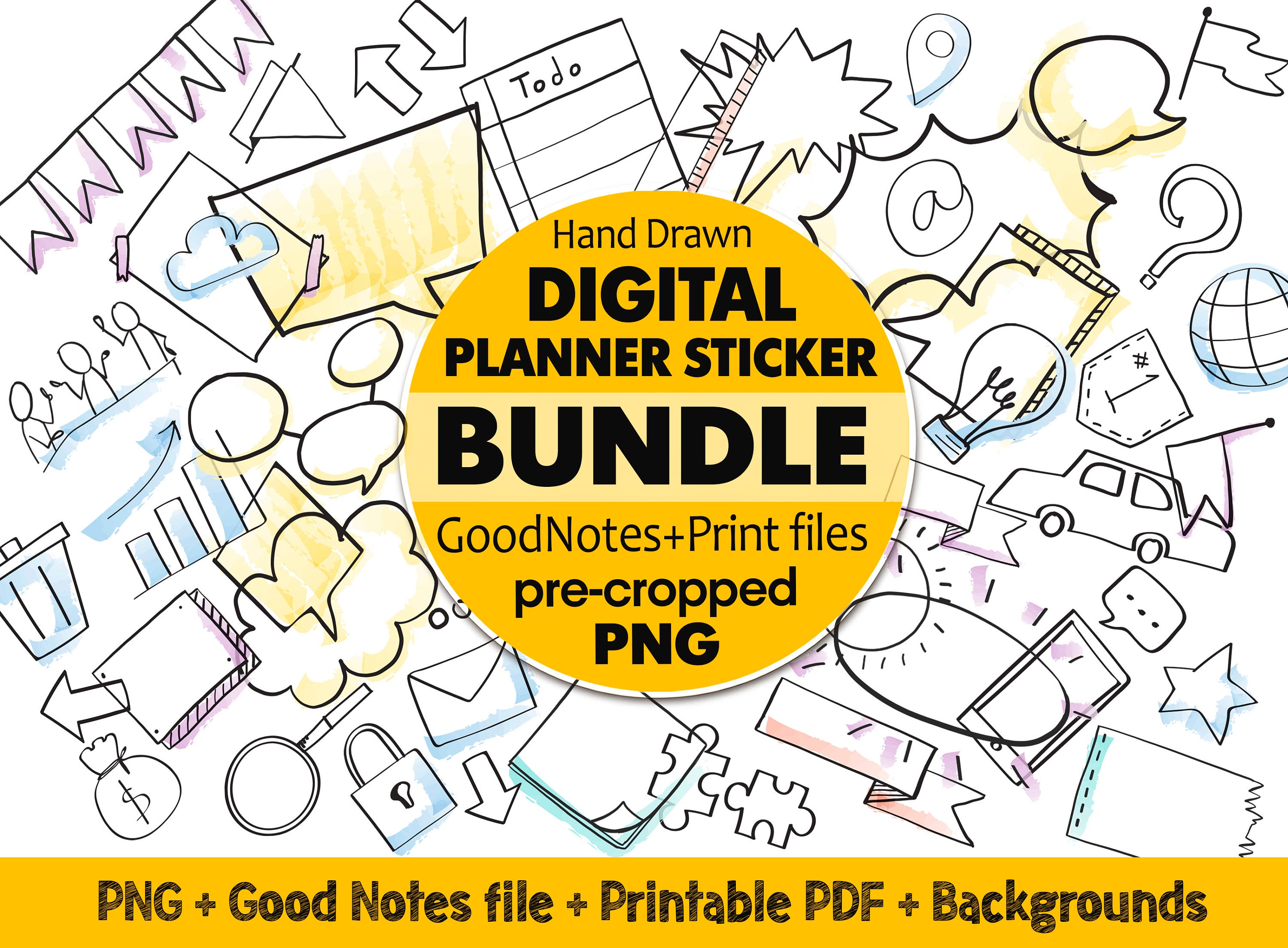 Digital Planner Goodnotes Stickers, Digital Journal Stickers, Hand ...