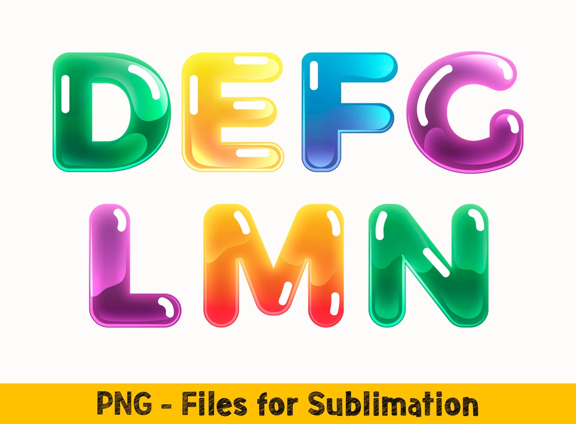 Colorful Alphabet Png Bundle, Doodle Letters Png Files, Colorful Font ...