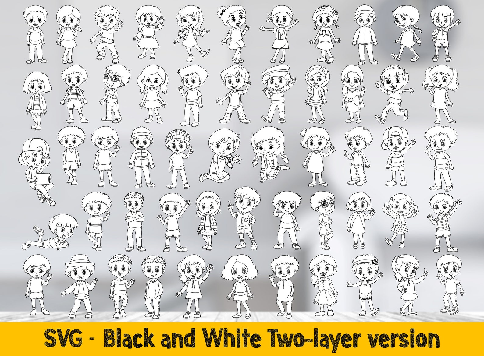 Coloring Kids Clipart Png, Hand Drawn Coloring Page, Kids Svg Outline ...