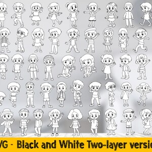 Coloring Kids Clipart Png, Hand Drawn Coloring Page, Kids Svg Outline ...