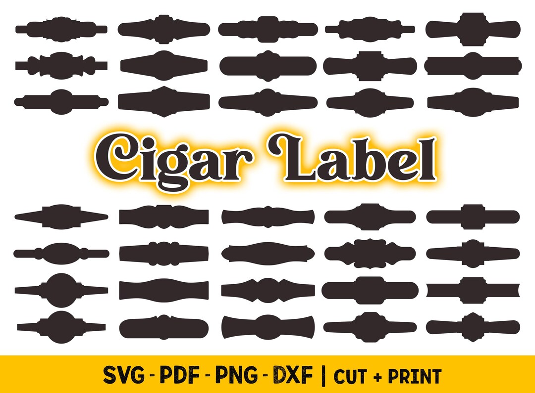 Cigar Label Template Svg Cut Files, Silhouette Cigar Wrapper Template ...
