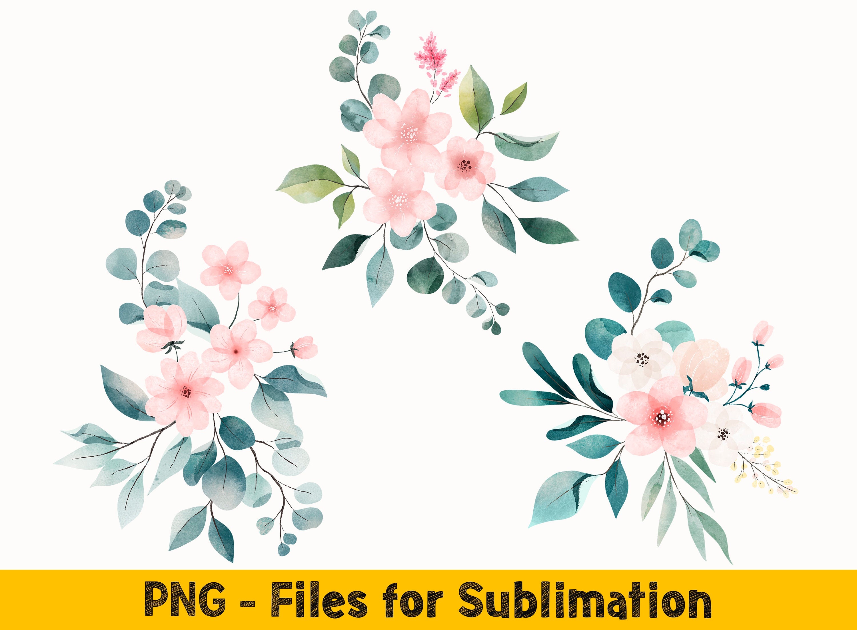 Watercolor Flowers Png Files for Sublimation Retro Png Floral - Etsy