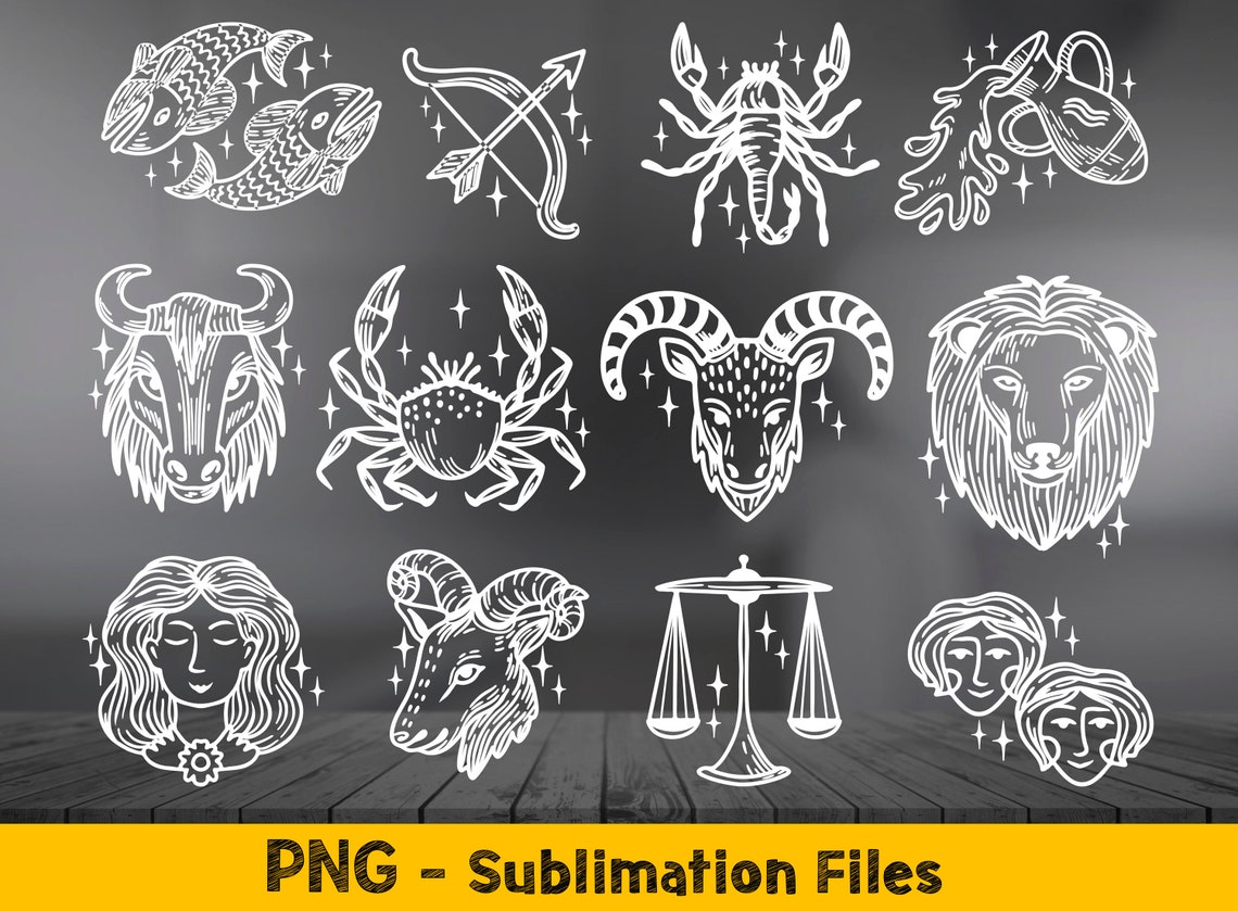 Zodiac Signs Svg Files for Cricut Icons Zodiac Svg Bundle - Etsy