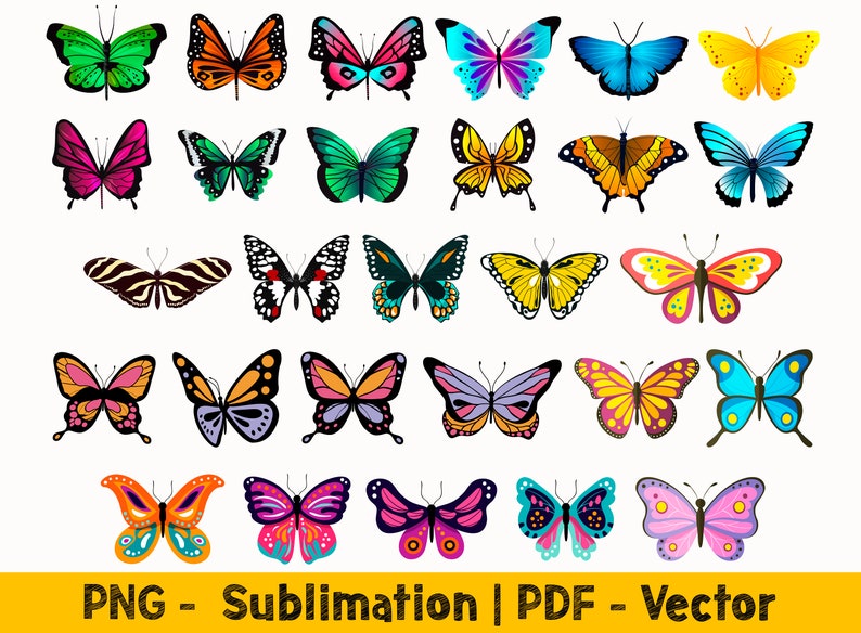 Butterfly Png Sublimation, Butterfly Png Designs, Pink Butterfly ...