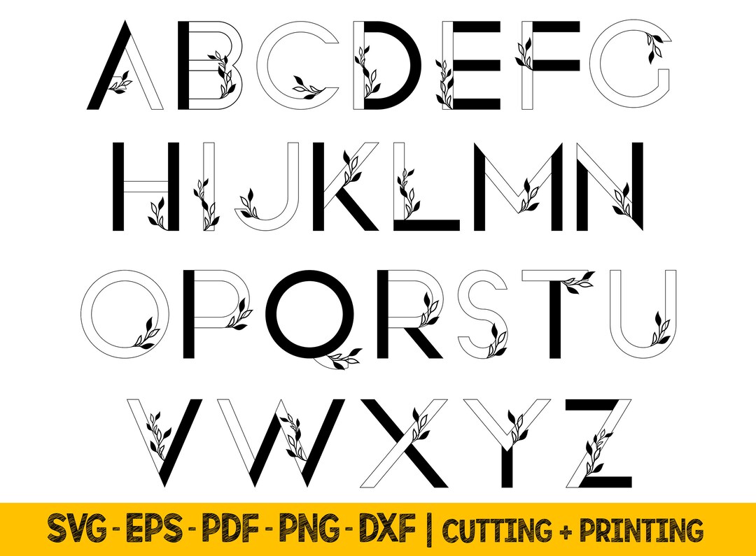 Fontes Svg de fonte fina para Cricut, arquivos Svg de fonte floral para ...