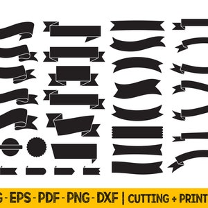 Banner SVG Cut Files: Ribbon Template Bundle (digital Download) - Etsy