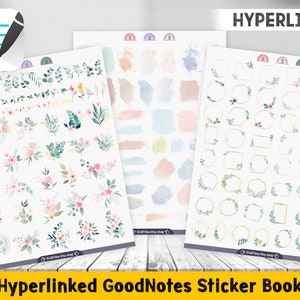 Floral Goodnotes Planner Stickers Digital Download, Digital Watercolor ...