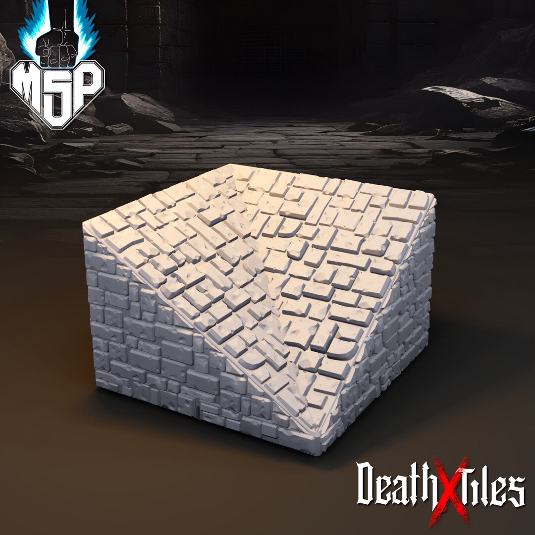 Dungeon Tile Diagonal Corner - Deathxtiles - 3D Printed Tabletop ...