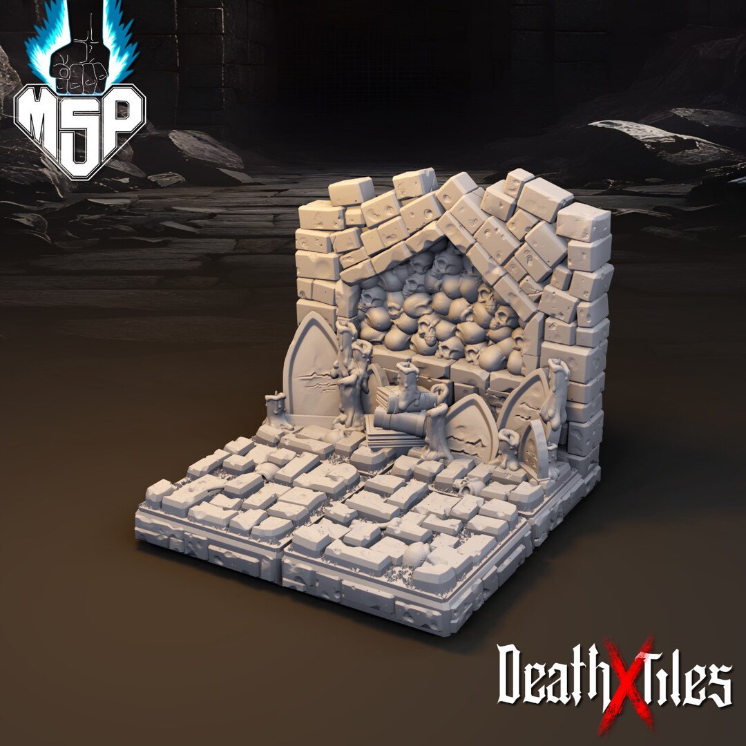 Dungeon Tile Wall With Crypt - Deathxtiles - 3D Printed Tabletop ...
