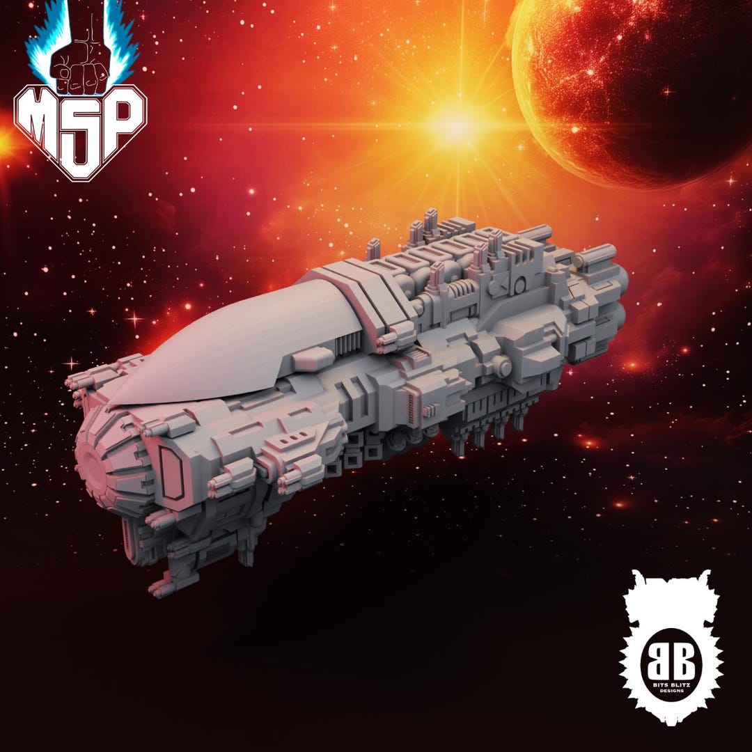 Tobari Battleship - Bits Blitz Spaceships - Fleet Scale - 3D Printed ...